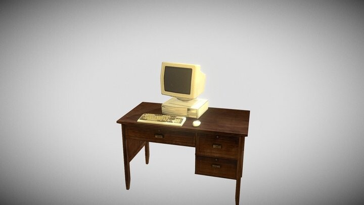 ArtStation - 90s Computer desk