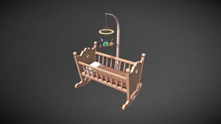 ArtStation - Low-poly cartoon cradle