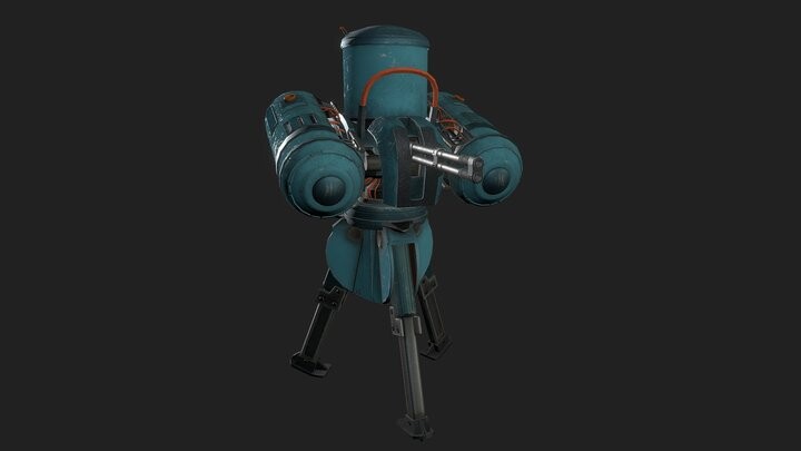 ArtStation - Turret based on Fallout 4 concept