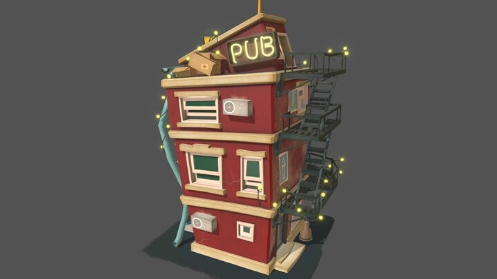 ArtStation - Cartoon House Pub