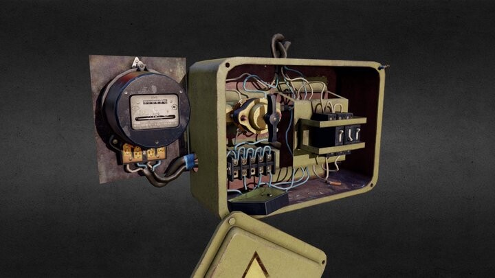ArtStation - Electric board, electricity meter.