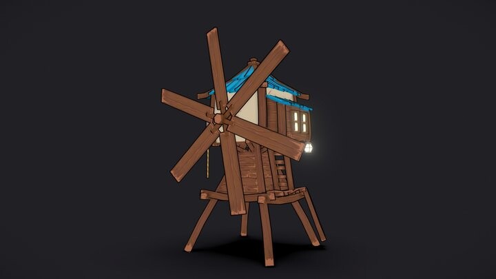 ArtStation - Stylized lowpoly windmill