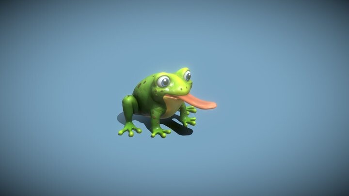 ArtStation - Cartoon Frog Rigged 3D Model