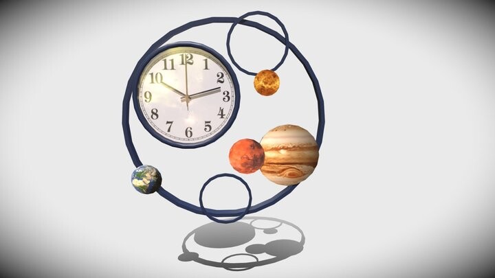ArtStation - Clock planets style on wall (LP)