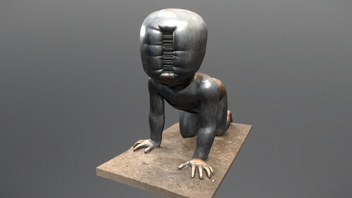 ArtStation - Crawling baby statue
