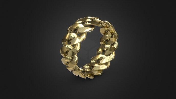 ArtStation - Cuban Link Ring - Big Cuban by Brad Levi