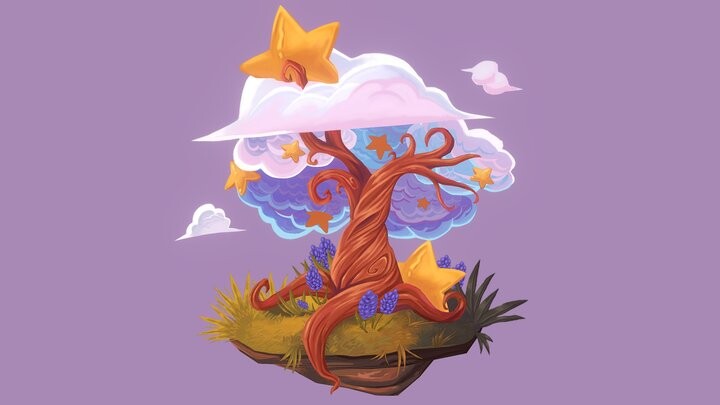 ArtStation - 2.5D Star Tree (CGMA)
