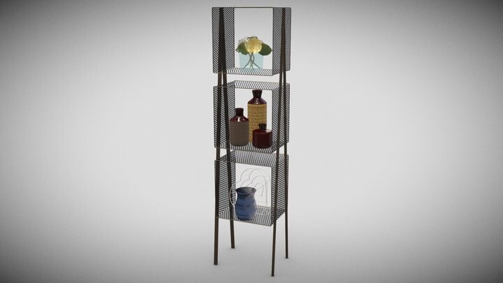 ArtStation - Décor Shelf Metal with Accessories