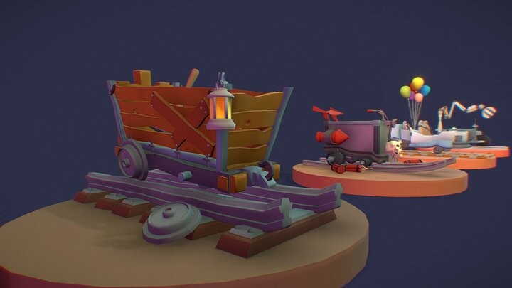 ArtStation - Stylized Mining Carts