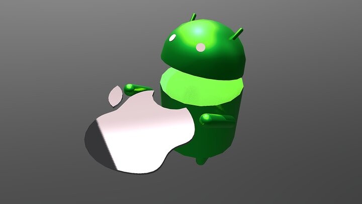 ArtStation - Android eating Apple