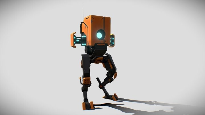 ArtStation - Mecha - Orange Mecha Biped