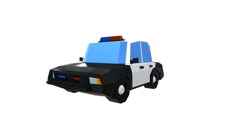ArtStation - Cartoon Stylized Low Poly Police Car