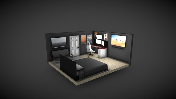 ArtStation - 3D Gamer Room Model