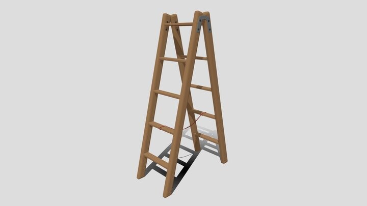 ArtStation - Low Poly Cartoon Wooden Ladder