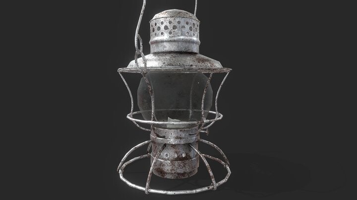 ArtStation - Old rusted Lantern 01-1 - Game ready