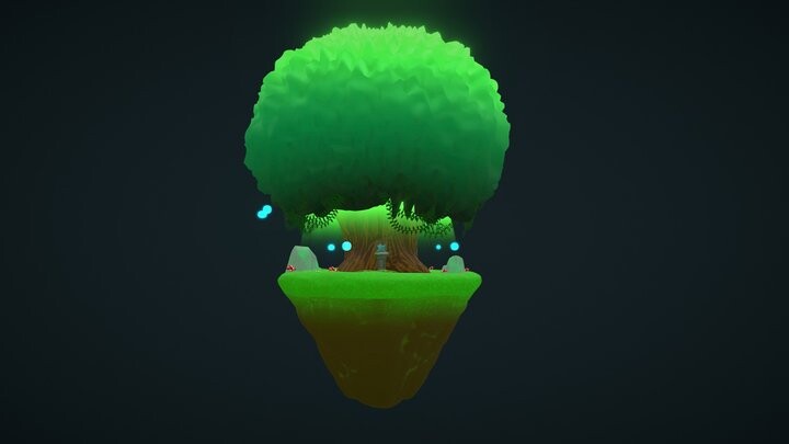 ArtStation - Stylized Floating Tree