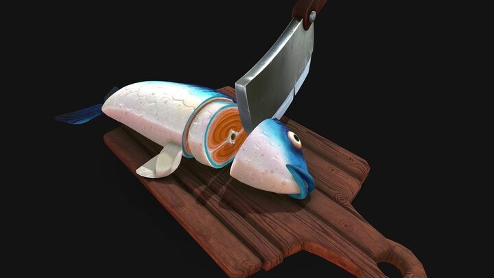 ArtStation - Sliced mackerel - 3D model