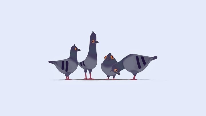 ArtStation - Pigeons chillin'