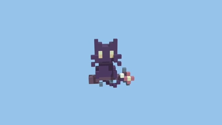 ArtStation - Dark Cat - Turning my pixel art into 3D!