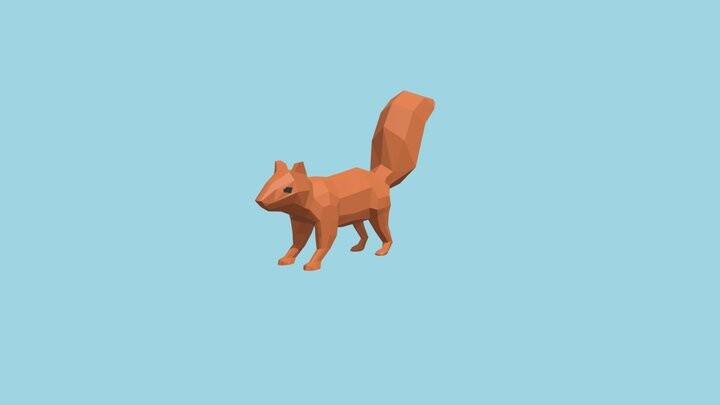 ArtStation - 3D Red Squirrel - Low Poly