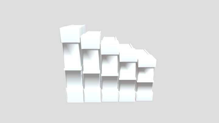 ArtStation - grey scale model of 5 books