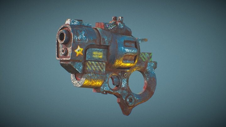 ArtStation - Rusty sci-fi revolver