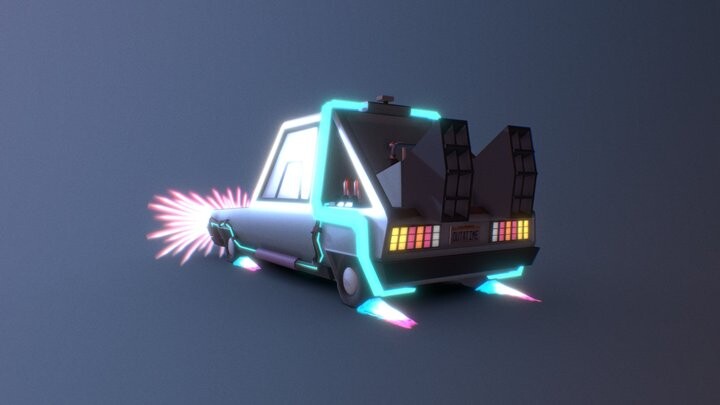ArtStation - Delorean Time Machine Stylized