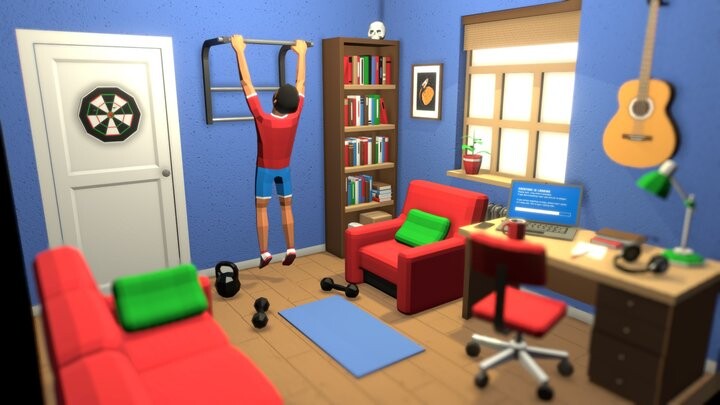 ArtStation - Low poly room interior with Home exercise