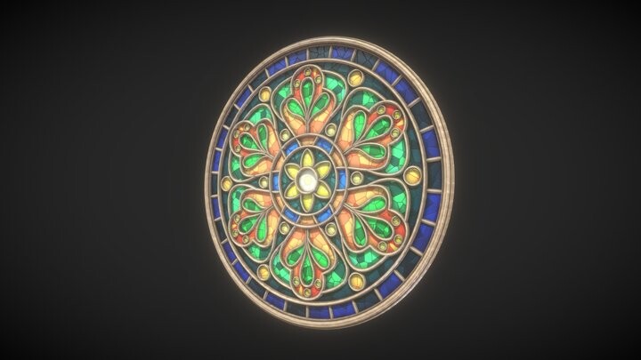ArtStation - Round Gothic Rose Window 3D Model