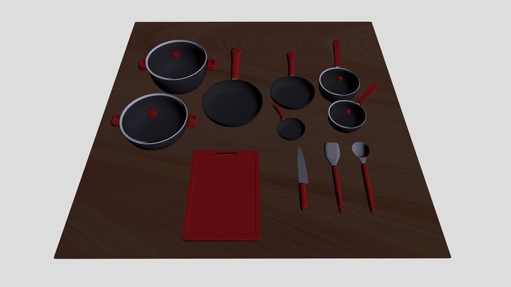 ArtStation - Kitchen Cookware Set 3D Model