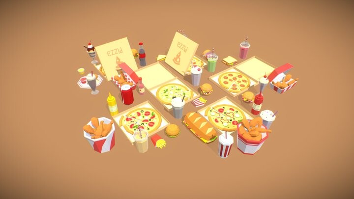 ArtStation - Fast Food Cluster
