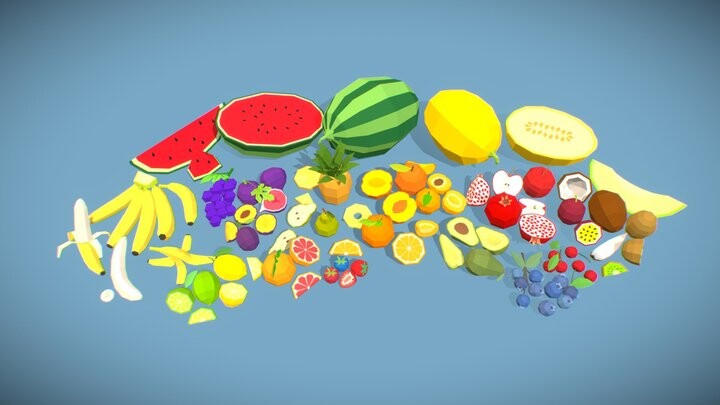 ArtStation - Low-poly Fruits
