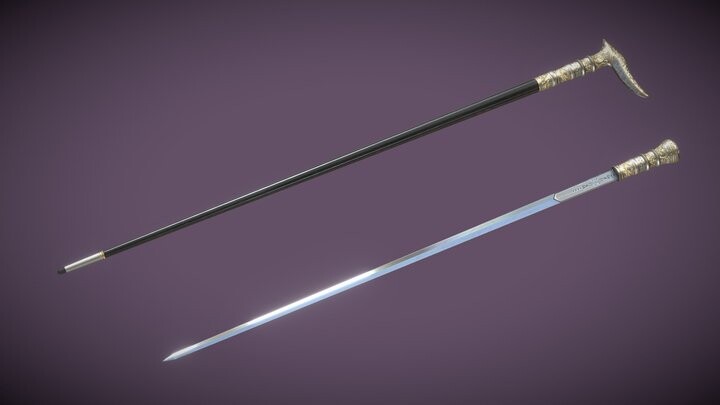 ArtStation - Victorian cane-sword