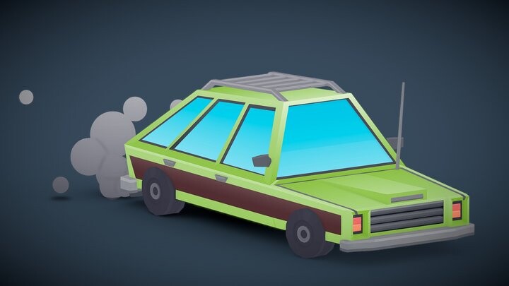ArtStation - Betsy | Low poly Stylized Car