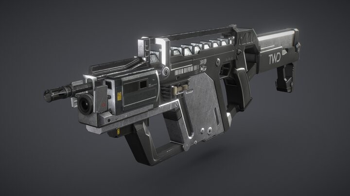 ArtStation - Game Asset Pipeline Final - Scifi Submachine Gun