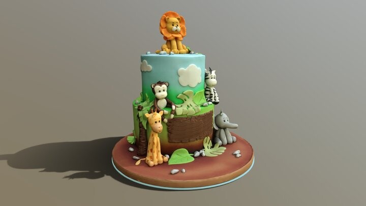 ArtStation - Safari Animals Cake