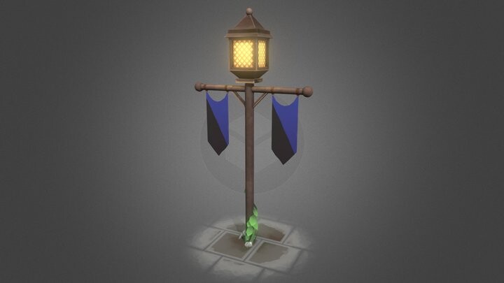 ArtStation - Low-poly lamp post