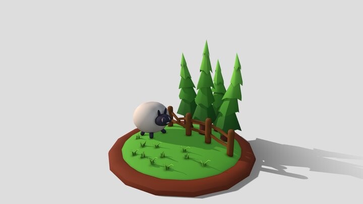 ArtStation - Sheep Diorama
