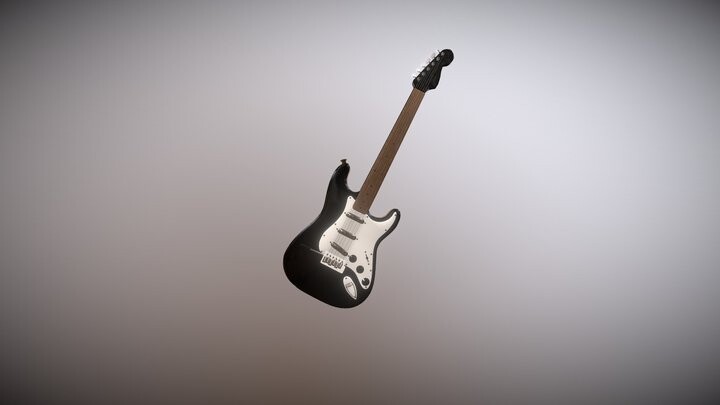 ArtStation - Fender Electric Guitar 3D Model + modeling process timelapse