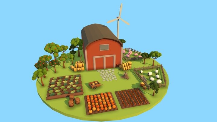 ArtStation - Low Poly Farm