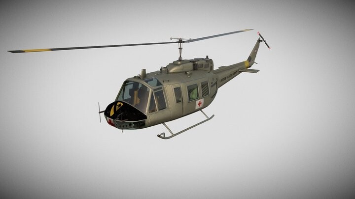 ArtStation - Huey Medevac Bell UH-1H