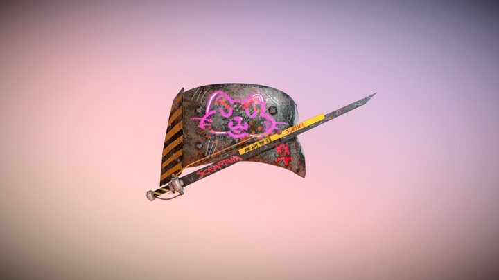 ArtStation - 3D Apocalyptic Sword and Shield