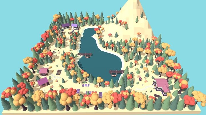 ArtStation - Low Poly Autumn Forest