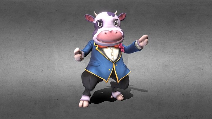 ArtStation - Cow character created for an interactive app