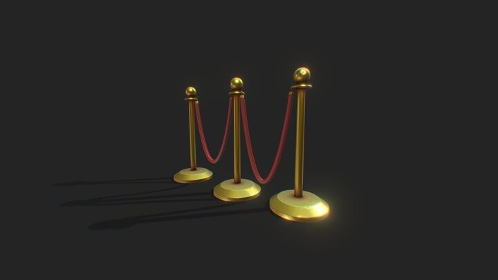 ArtStation - Stylized Velvet Rope Barrier
