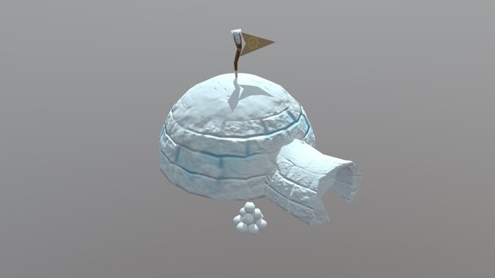 ArtStation - Stylized Low-Poly Igloo