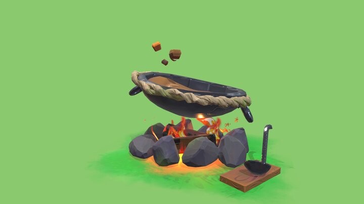 ArtStation - Cartoon cooking pot