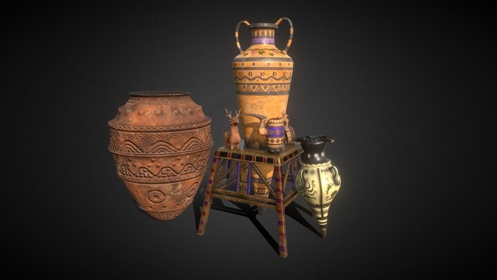 ArtStation - Ancient potteries (game asset concept)