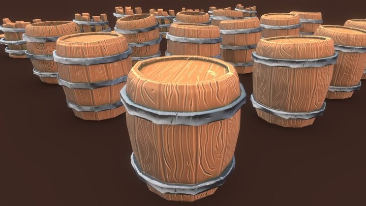 ArtStation - Stylized Barrels Pack [PBR]