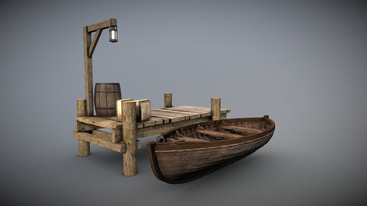 ArtStation - Boat and Dock Game Assets